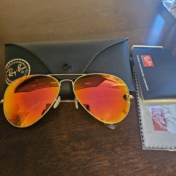 Ray-Ban | Accessories | Orange Aviators Ray Ban | Poshmark